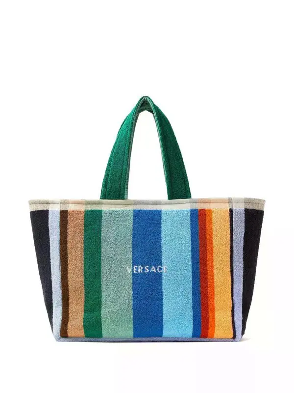 Versace Cotton Terry Jacquard Tote Bag