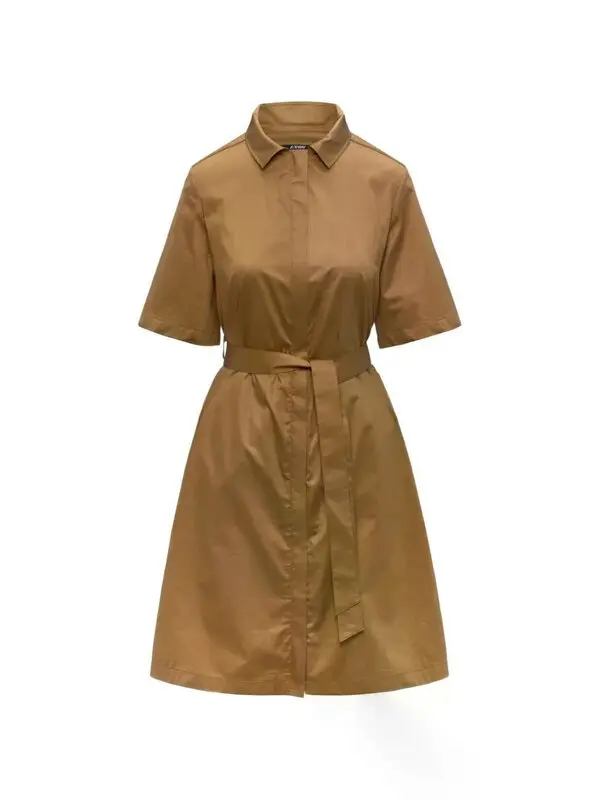 K-WAY Nouaille Belted Mini Dress - Brown