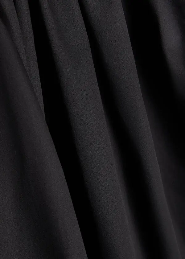 Tove Gathered Cotton Midi Dress - Black