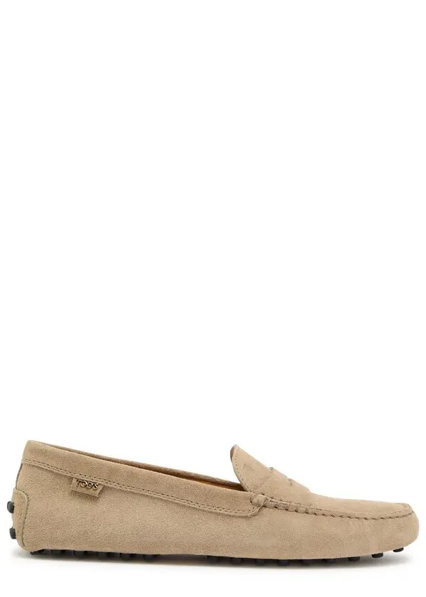 TOD'S Gommino Suede Loafers - Camel