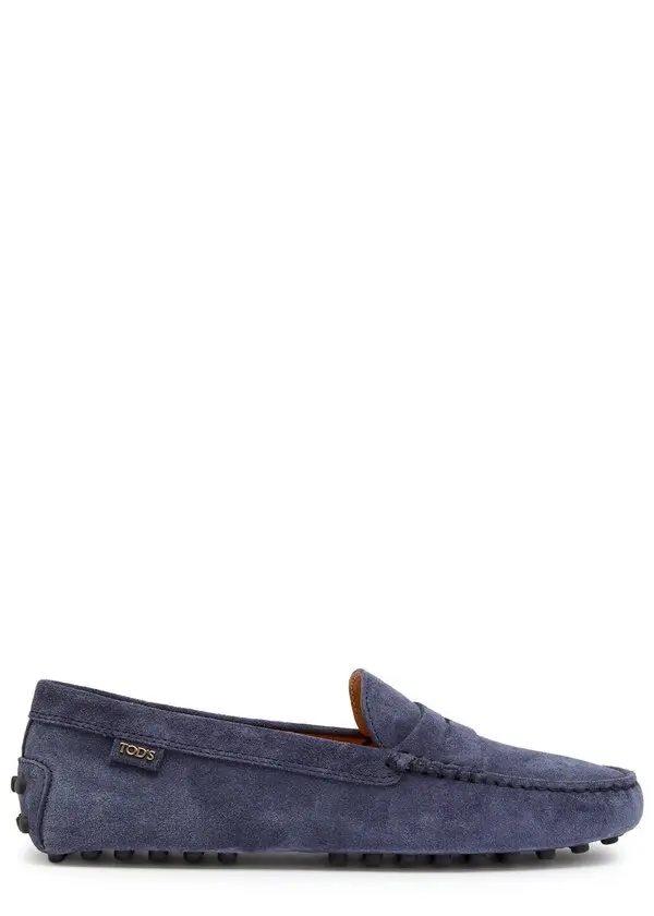 TOD'S Gommino Suede Loafers - Navy