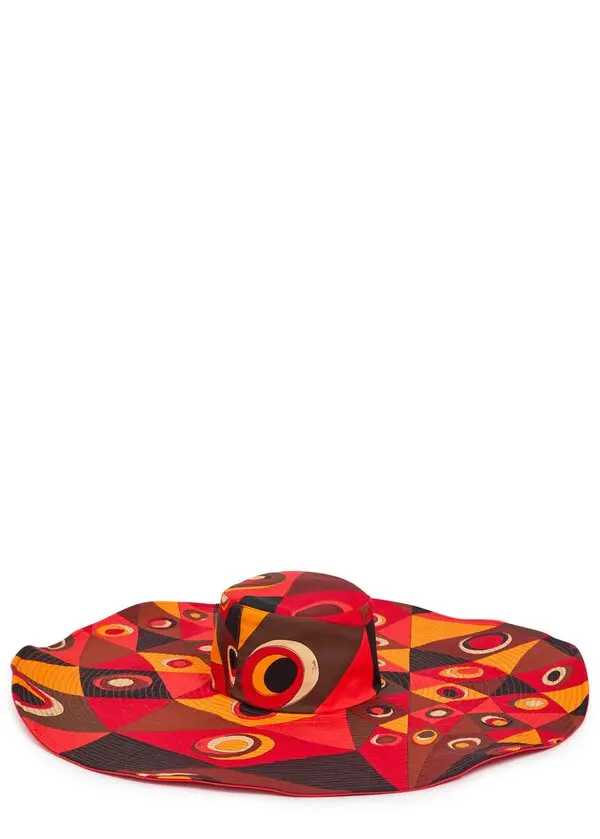 Emilio Pucci Printed Wide-brimmed Cotton Sun Hat - Orange