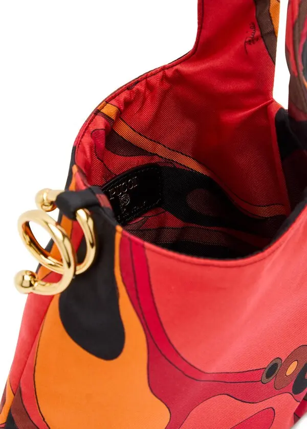Emilio Pucci Emilio Printed Silk-twill Top Handle Bag