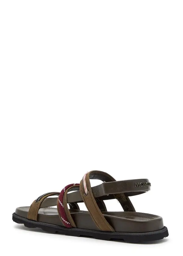 Moncler Vera Isla Grosgrain And Leather Sandals - Brown