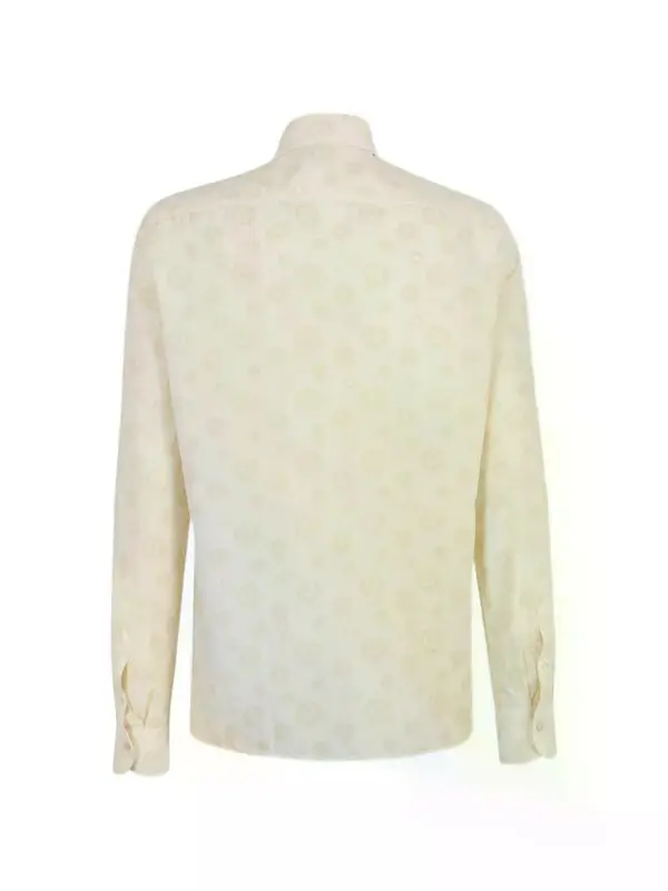 VINCENZO DI RUGGIERO Floral-jacquard Long-sleeve Shirt - Neutrals