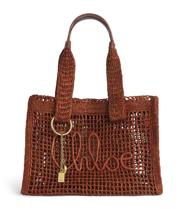 Chloé Raffia East-west Tote Bag - Brown