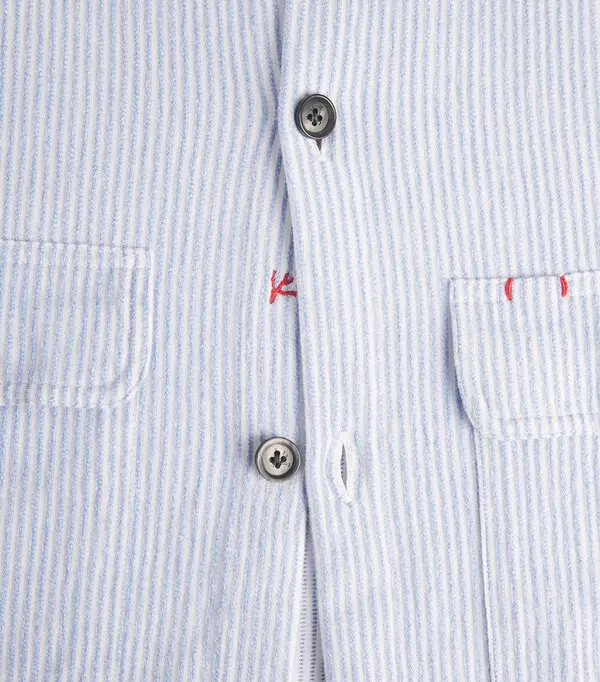 Isaia Cotton-linen Stripe Overshirt