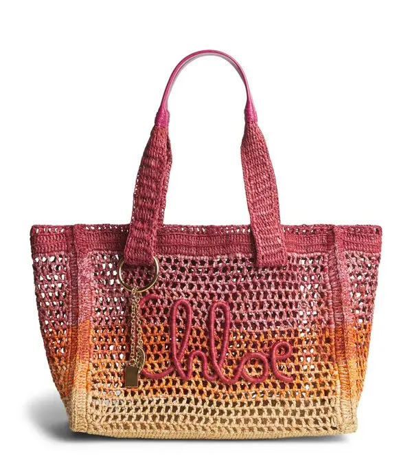 Chloé Raffia East-west Tote Bag - Orange