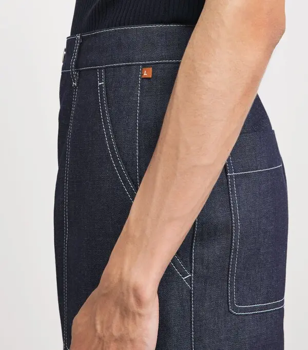 Lafayette 148 New York Chambray Straight Trousers