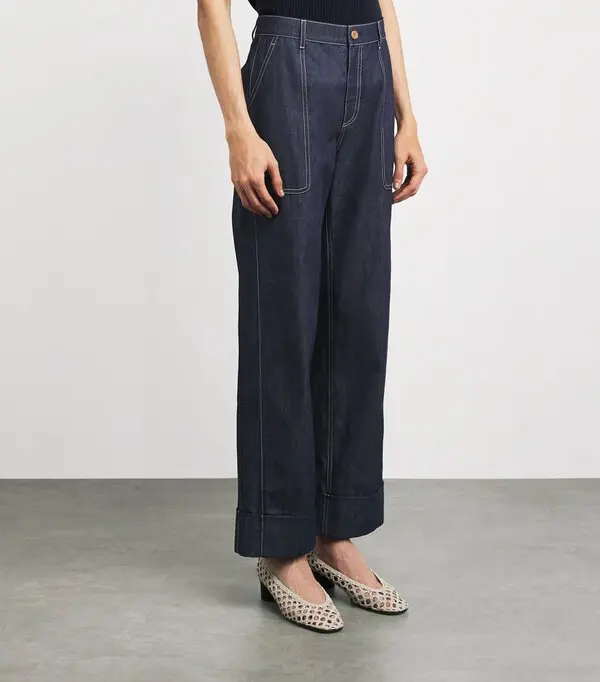 Lafayette 148 New York Chambray Straight Trousers