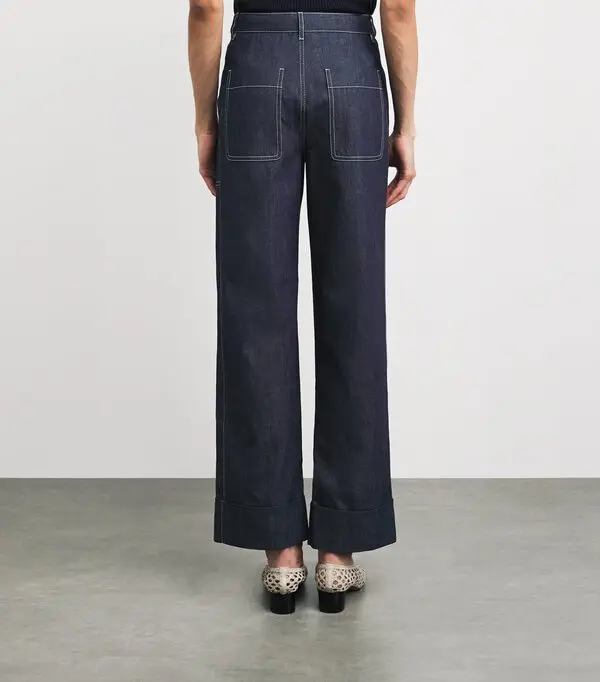 Lafayette 148 New York Chambray Straight Trousers