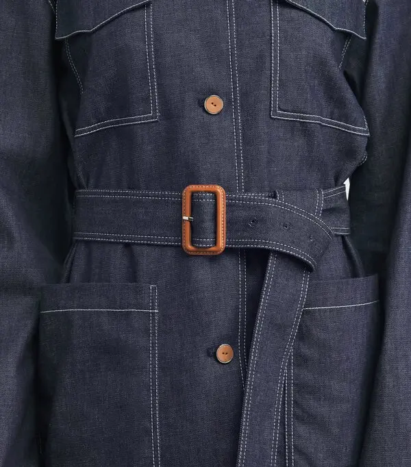 Lafayette 148 New York Chambray Belted Jacket