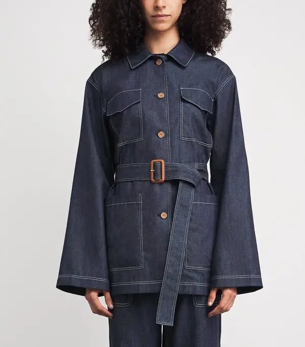 Lafayette 148 New York Chambray Belted Jacket