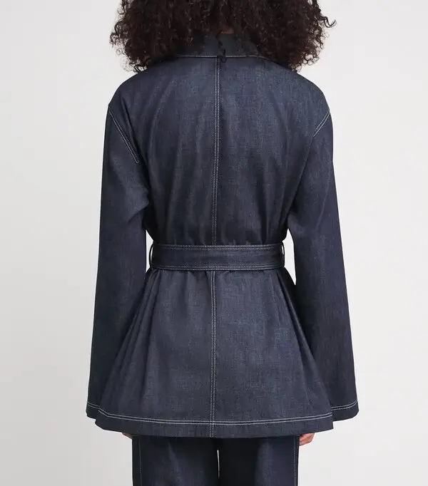 Lafayette 148 New York Chambray Belted Jacket