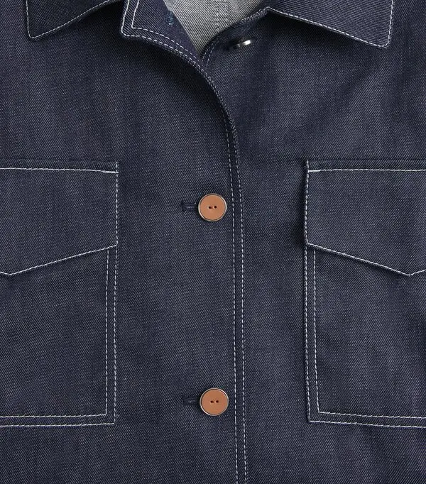 Lafayette 148 New York Chambray Belted Jacket