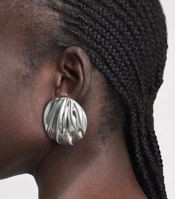 Chloé Pleats Clip-on Earrings - Silver