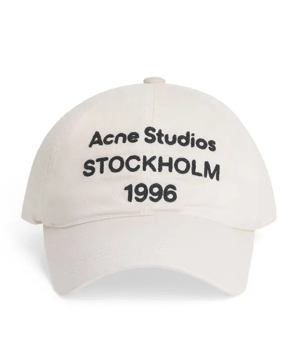 Acne Studios Cotton Logo Cap - White