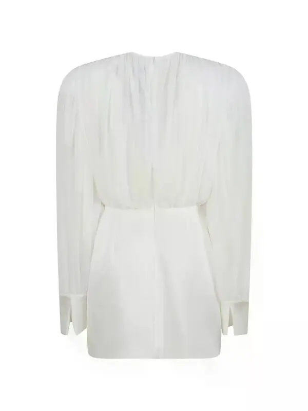 David Koma Cactus Dahlia Feather-embellished Ruched Mini Dress