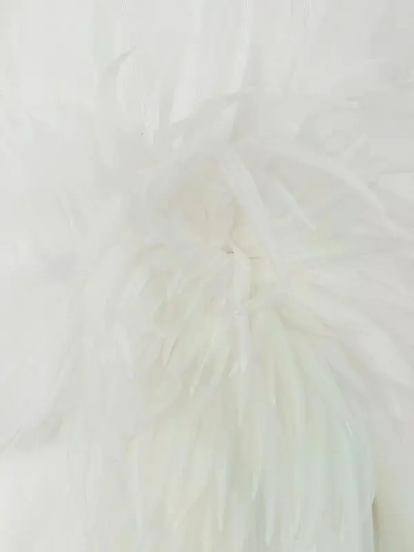 David Koma Cactus Dahlia Feather-embellished Ruched Mini Dress