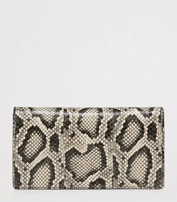 CHRISTIAN LOUBOUTIN Bettina Snakeskin Clutch Bag - Grey