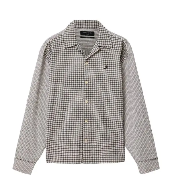 ALLSAINTS Organic Cotton Check Cage Shirt - White