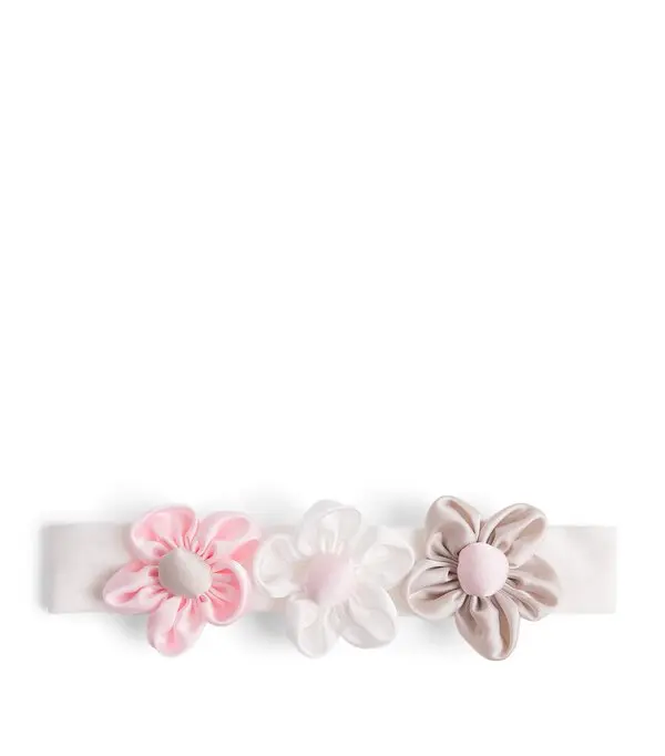 Monnalisa Cotton Daisy Chain Headband - Ivory