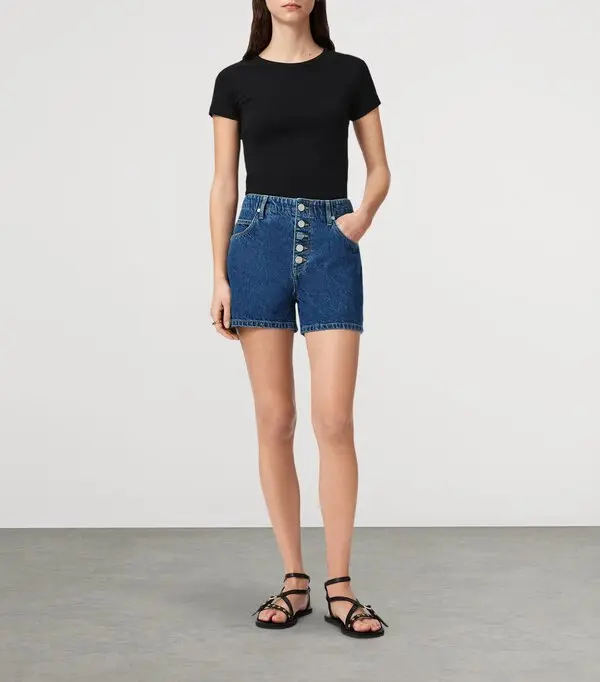 ALLSAINTS Mid-rise Buttoned Denim Shorts