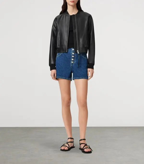 ALLSAINTS Mid-rise Buttoned Denim Shorts