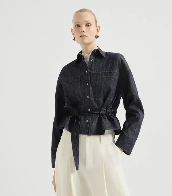 Brunello Cucinelli Self-tie Denim Shirt