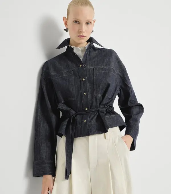 Brunello Cucinelli Self-tie Denim Shirt