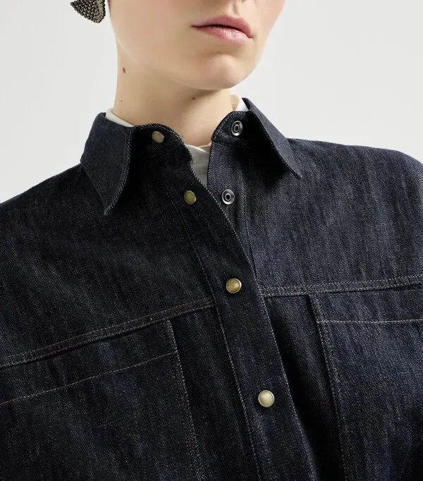 Brunello Cucinelli Self-tie Denim Shirt