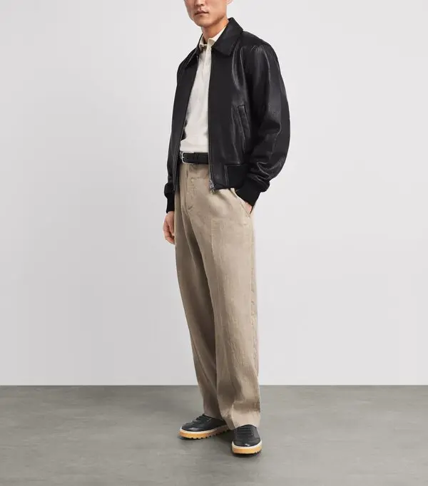 Isaia Leather Low-top Sneakers With Lug Sole