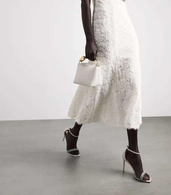Rebecca Vallance Dillon Midi Dress With Diamante Bows - Ivory