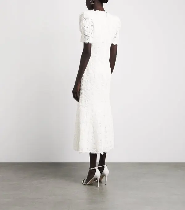 Rebecca Vallance Dillon Midi Dress With Diamante Bows - Ivory