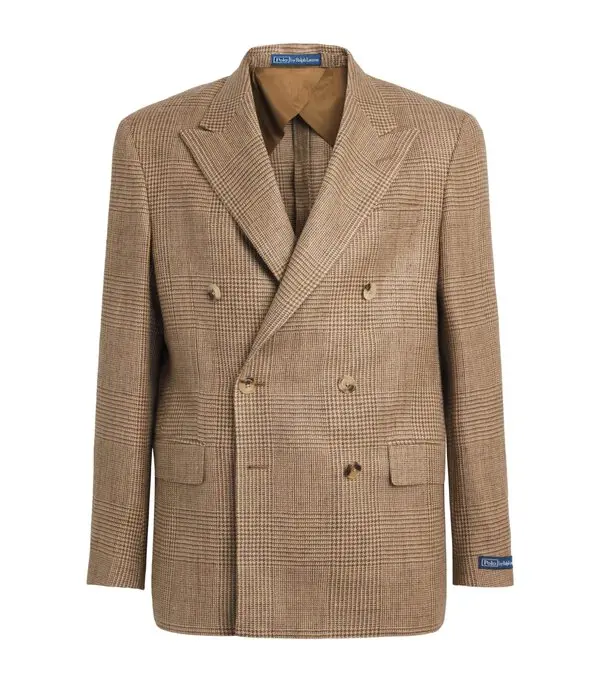 Polo Ralph Lauren Linen-silk-wool Glenplaid Blazer - Brown