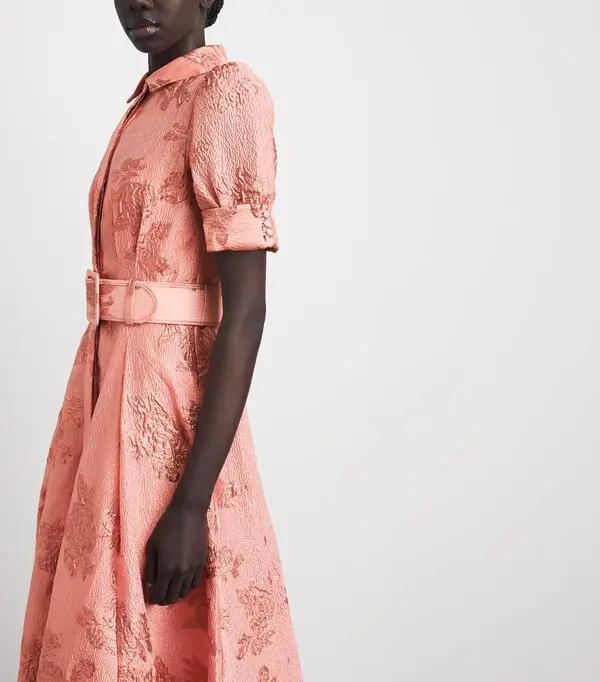 Rebecca Vallance Annette Metallic Brocade Maxi Dress - Pink