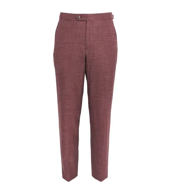 Isaia Wool-cashmere-silk-linen Sanita Trousers