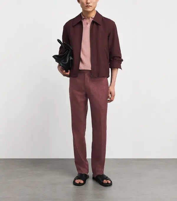 Isaia Wool-cashmere-silk-linen Sanita Trousers