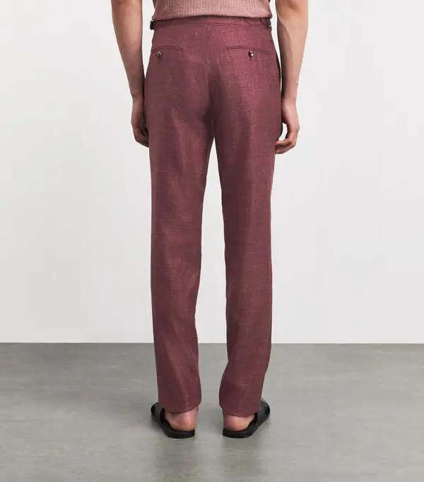 Isaia Wool-cashmere-silk-linen Sanita Trousers