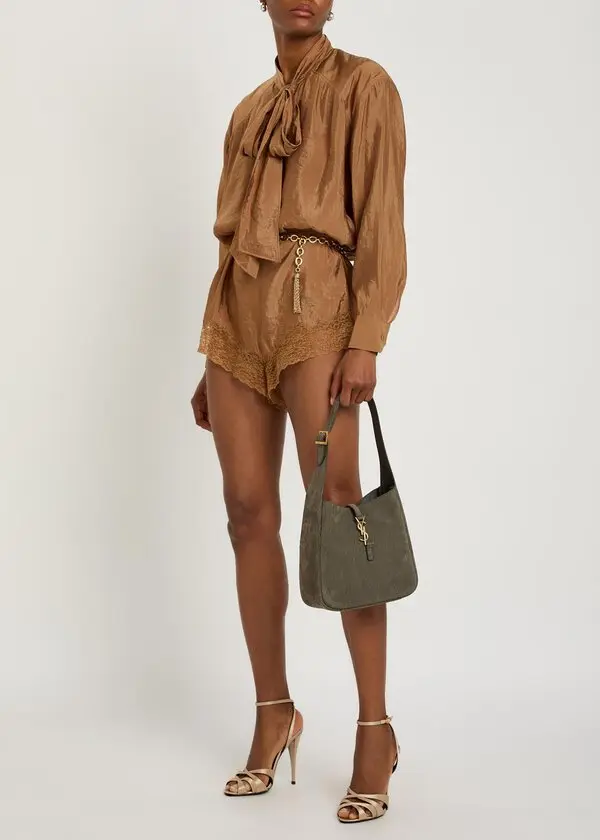 Saint Laurent Le 5 Á 7 Small Hobo Bag - Grey
