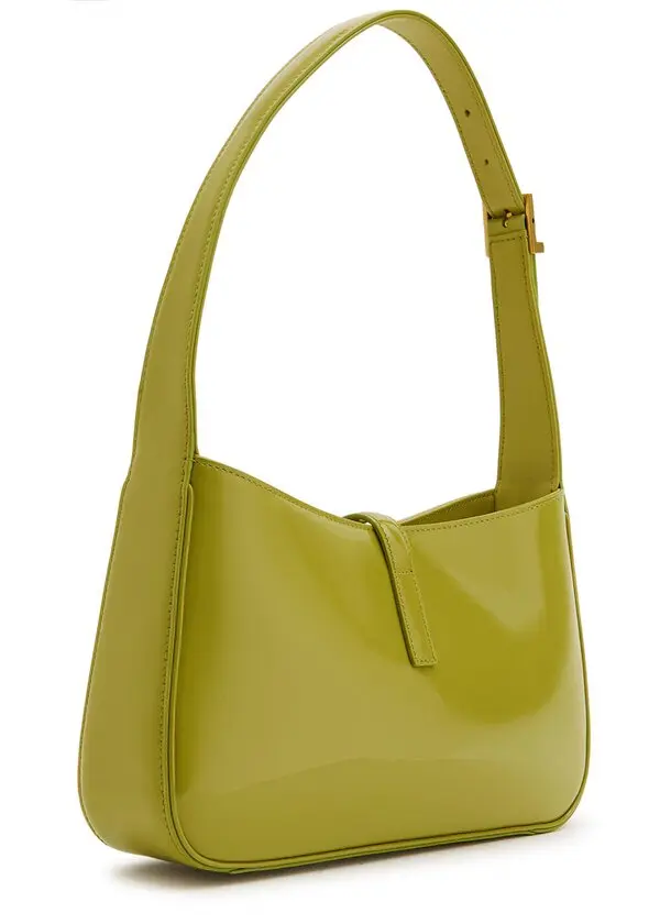 Saint Laurent Le 5 À 7 Patent Leather Shoulder Bag - Lime