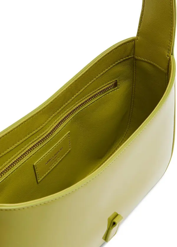 Saint Laurent Le 5 À 7 Patent Leather Shoulder Bag - Lime