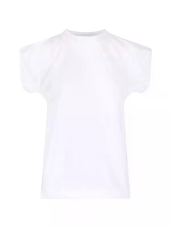 Plan C Puff-sleeve Graphic-print T-shirt - White