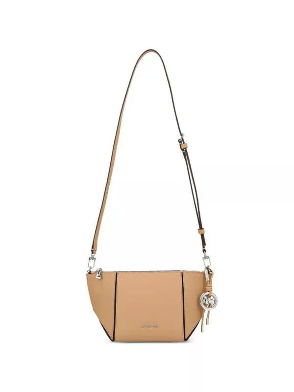 Michael Kors Jordi Logo Plaque Leather Cross Body Bag - Neutrals