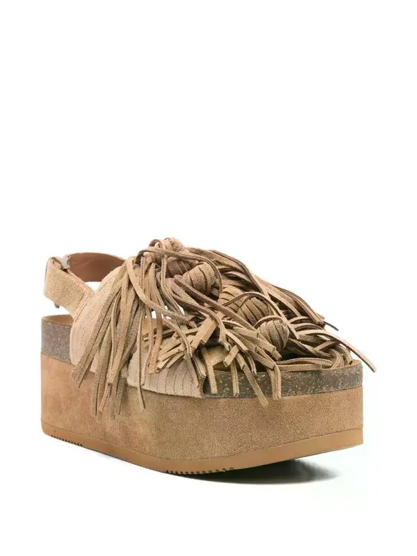 Ash Fringed Platform Sandals