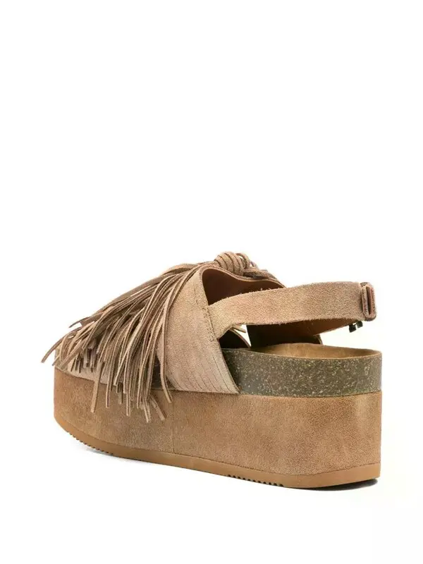 Ash Fringed Platform Sandals