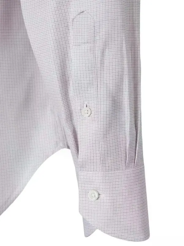Canali Micro-check Long-sleeve Shirt