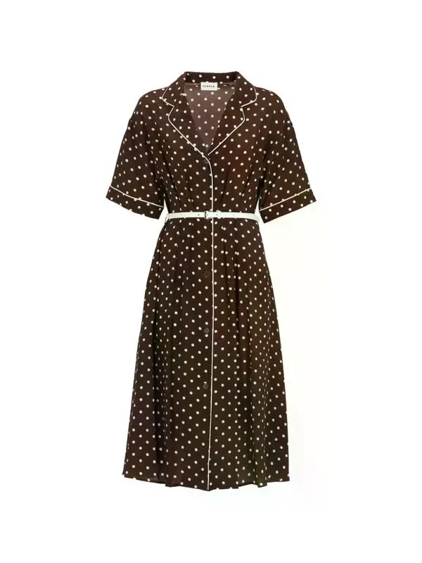 P.a.r.o.s.h Belted Midi Dress - Brown