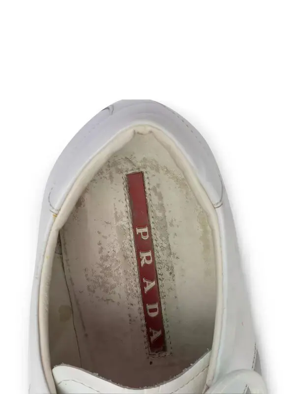 Prada Striped Leather Low-top Sneakers