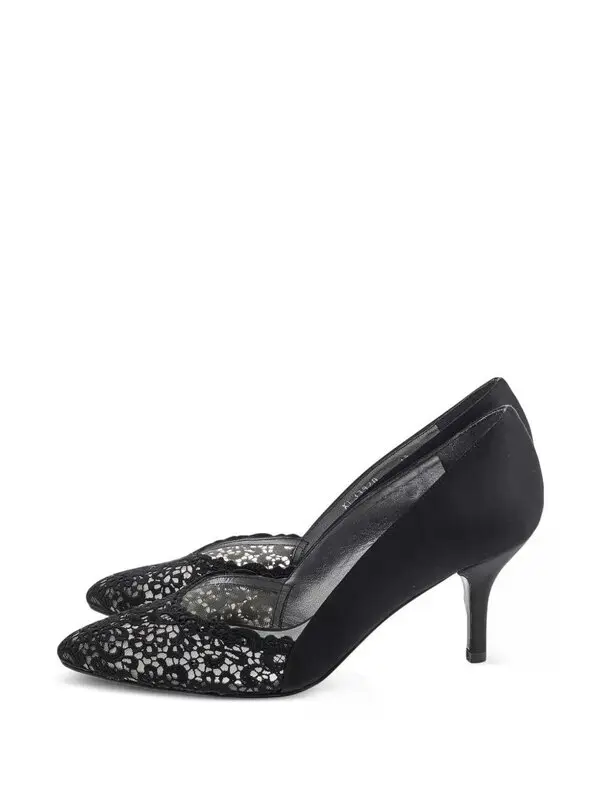 STUART WEITZMAN Floral Lace Almond-toe Pumps - Black